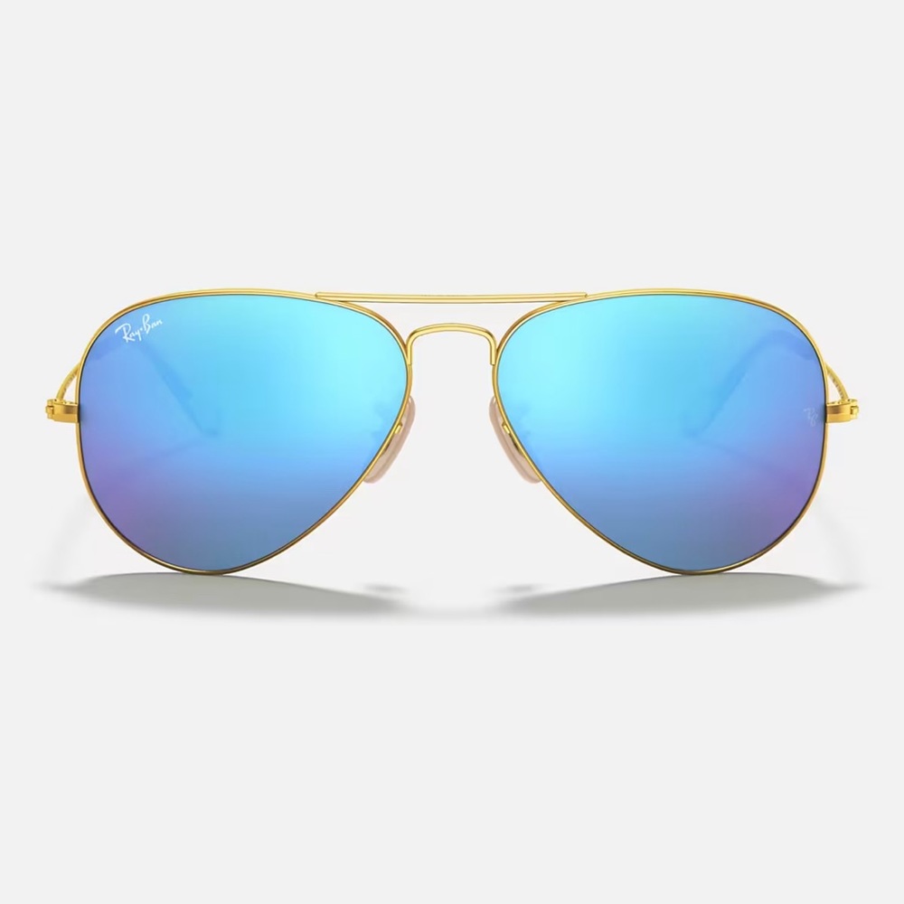 New Ray Ban Aviator Flash Lens Sunglasses - Gem